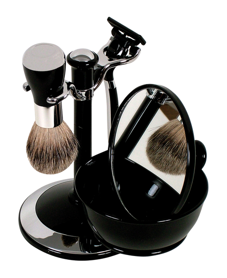 Comoy | Mach 3 Shave and Bowl Set - Black | Shaver Shop