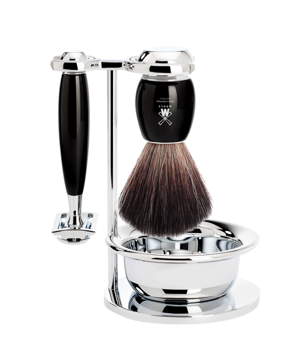 Muhle | VIVO 4-Piece Shaving Set - Black Resin with Closed Comb Safety ...