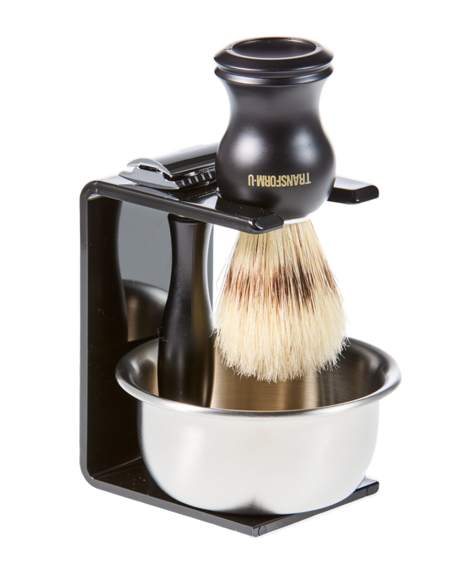 TRANSFORM-U | 4-Piece Shave Set with Safety Razor, Boar Bristle Shaving ...