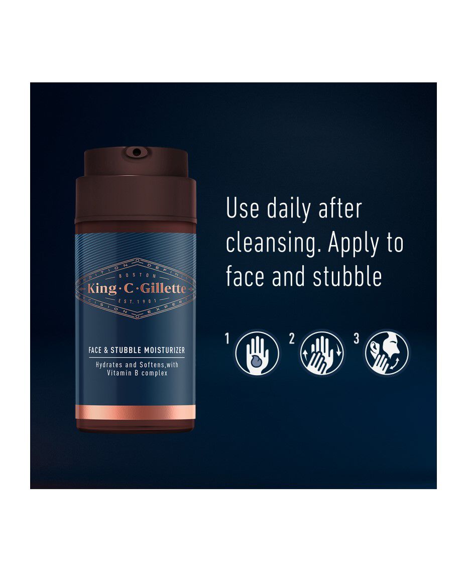 King C Gillette | Face & Stubble Moisturiser - 100mL | Shaver Shop