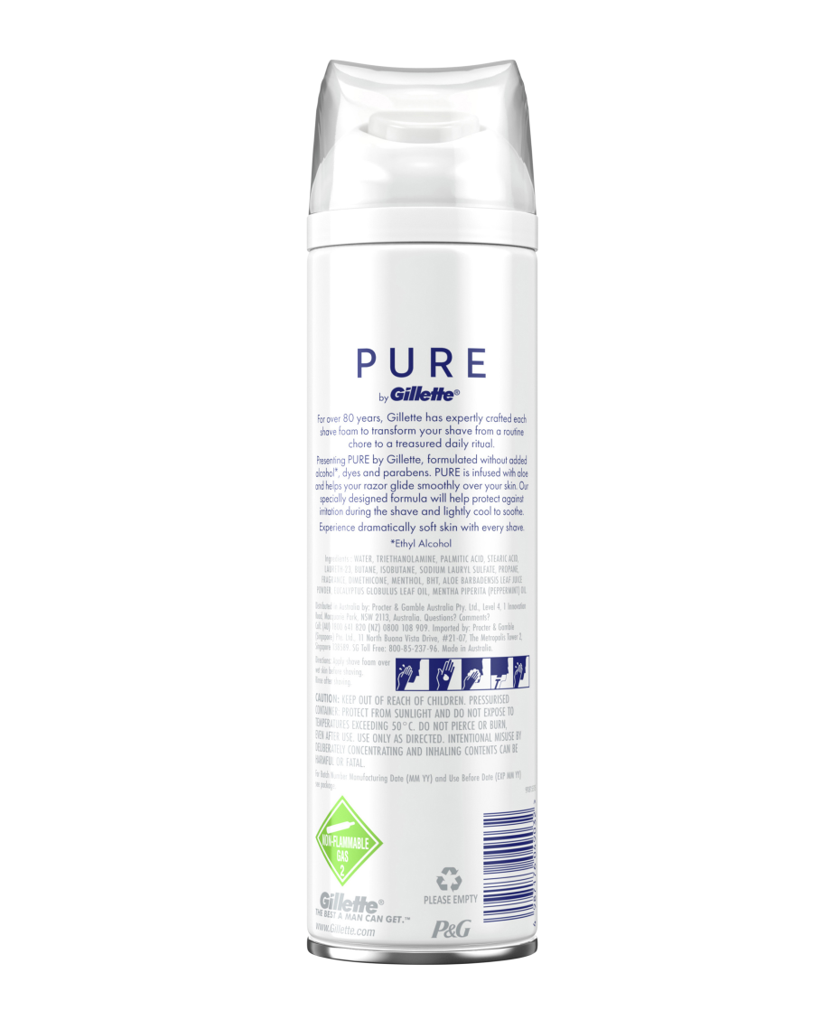 Gillette | Pure Soothing Shave Foam White Aloe 245g | Shaver Shop
