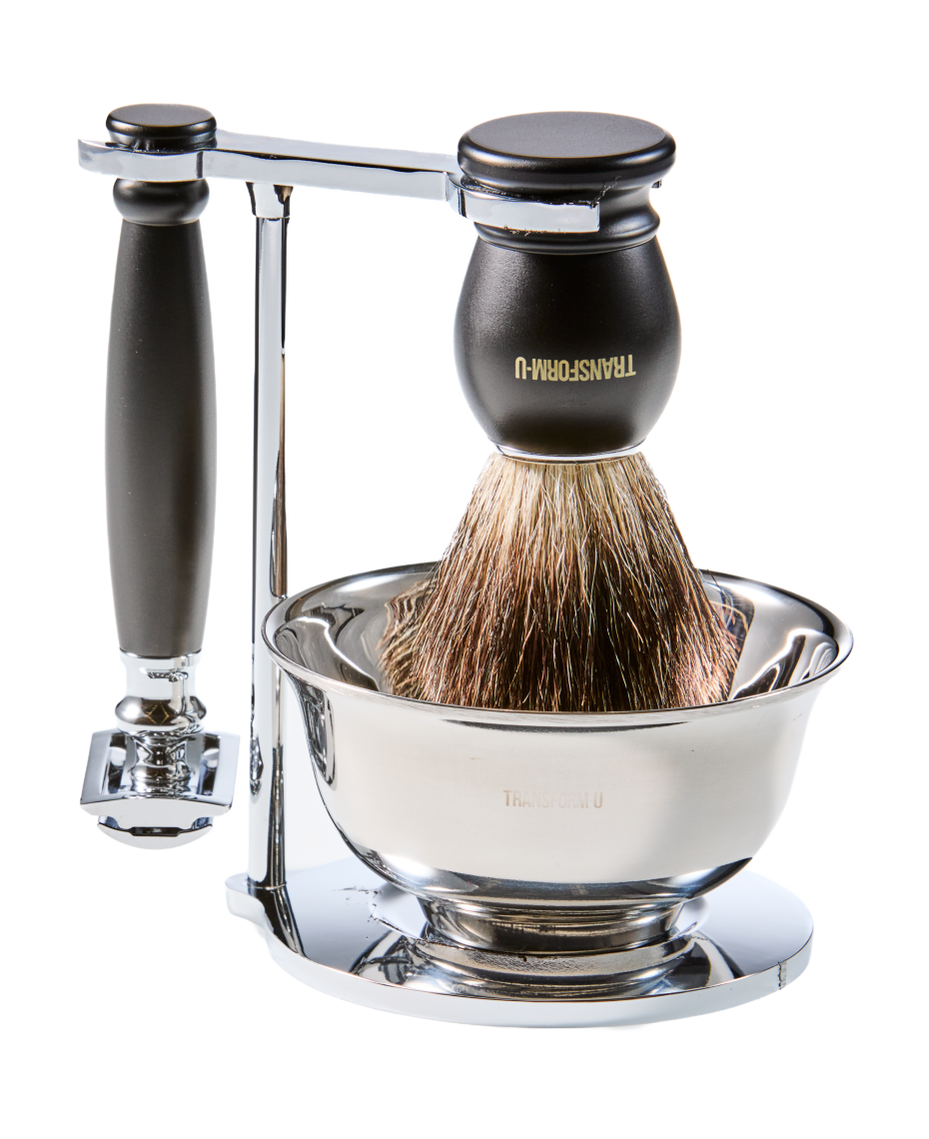 TRANSFORM-U | 5-Piece Shave Set with Safety Razor, Badger Shaving Brush ...