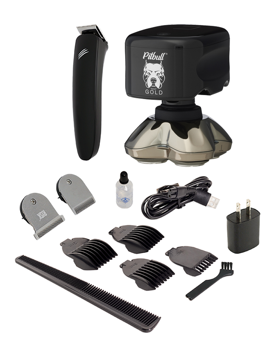 Skull Shaver | Pitbull Gold PRO Head Shaver & Baby Beast Trimmer 3SUM ...