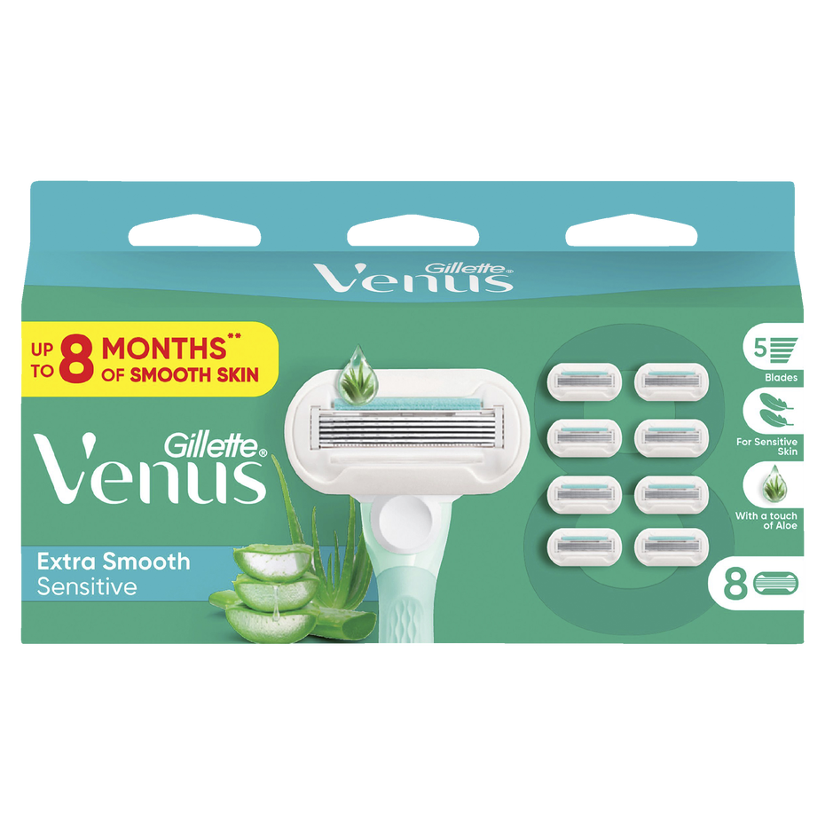 Gillette Venus | Extra Smooth Sensitive Razor Blades Refill 8 Pack ...