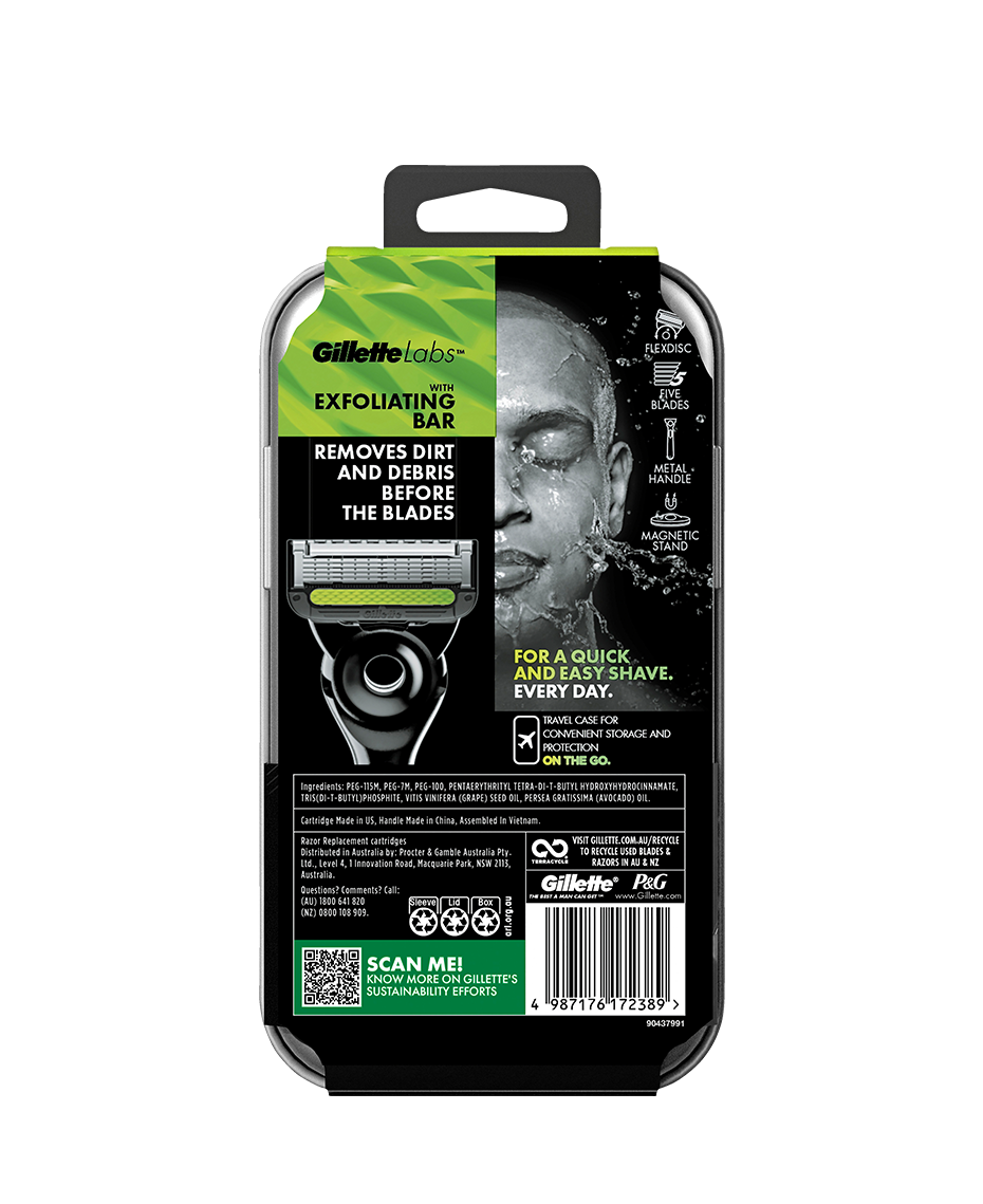 Gillette | GilletteLabs X Pat with Exfoliating Bar Razor with Blades ...