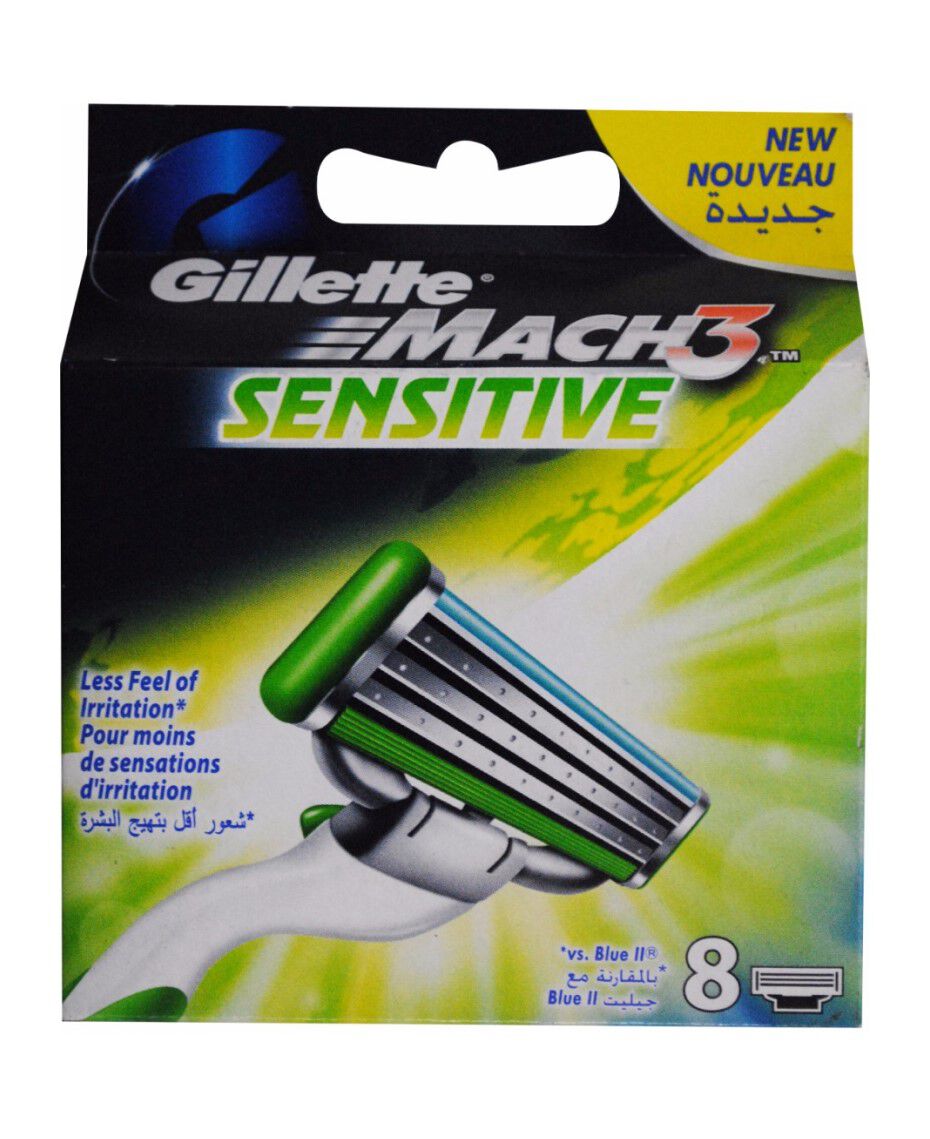 Gillette | Mach 3 Sensitive Blades Refill 8 Pack | Shaver Shop