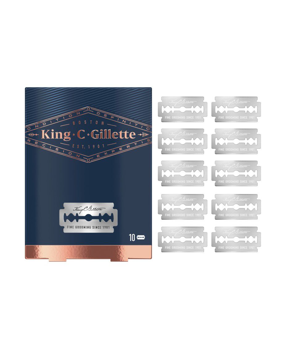 King C Gillette | Double Edge Safety Razor Blades 10 Pack | Shaver Shop