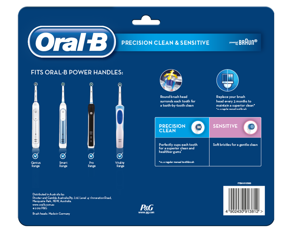 Oral-B | Precision Clean 6 Pack & Sensitive 2 Pack Electric Toothbrush ...