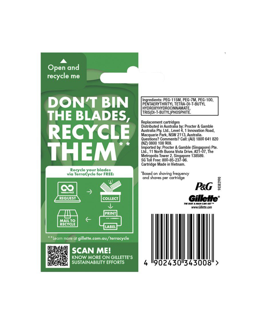 Gillette | Mach 3 Sensitive Blades Refill 4 Pack | Shaver Shop