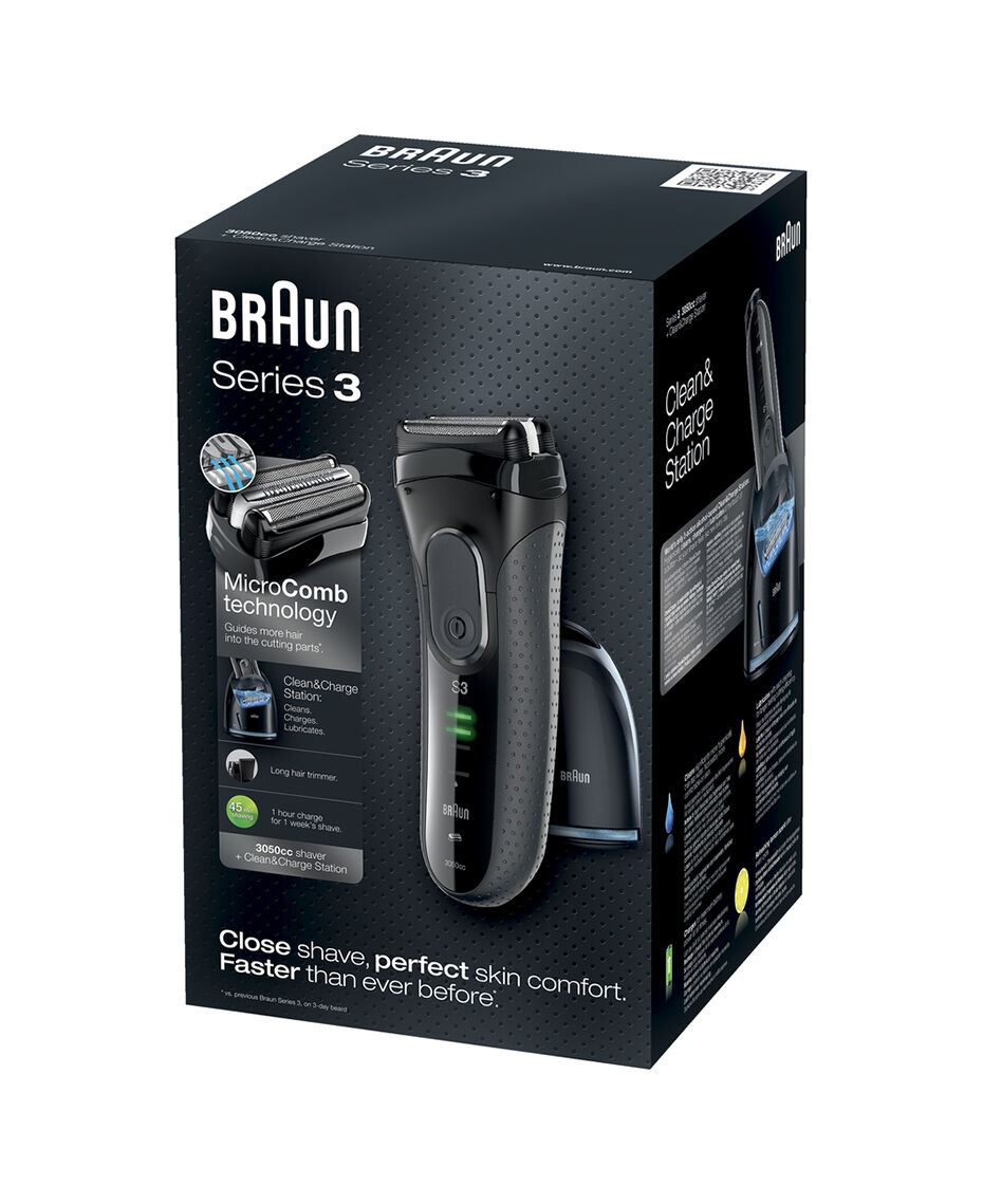 Braun | Series 3 ProSkin Washable Electric Shaver Black with Clean ...