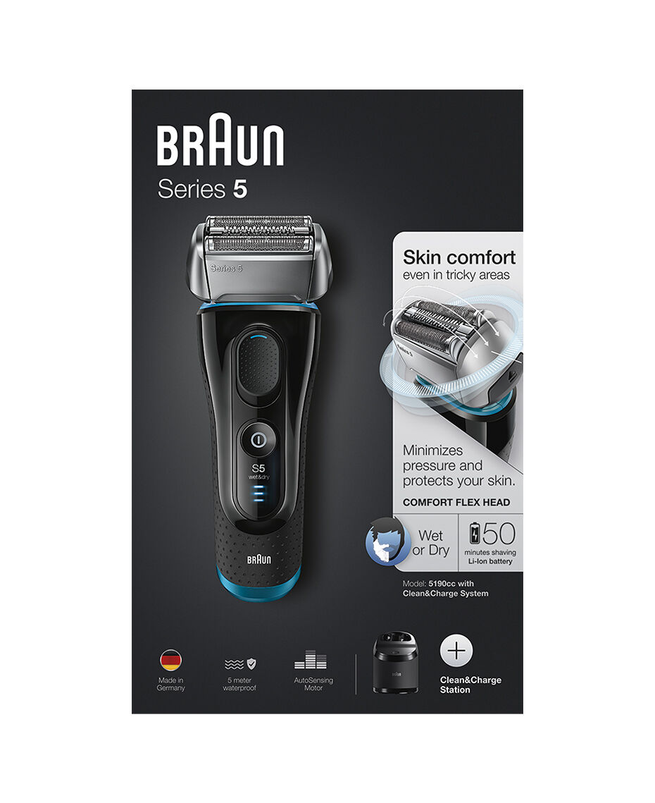 Braun | Series 5 Wet/Dry Electric Shaver Silver/Black Plus Clean ...
