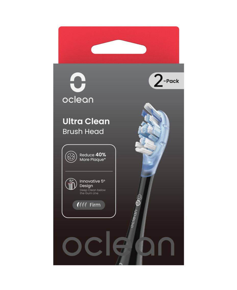 Oclean | Ultra Clean Replacement Brush Head Refills 2 Pack - Black ...