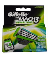 Gillette | Mach 3 Sensitive Blades Refill 4 Pack | Shaver Shop