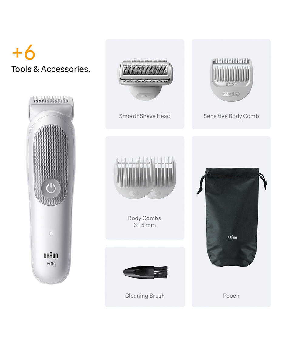 Braun | Series 5 Waterproof Body Groomer with 6 Grooming Tools ...