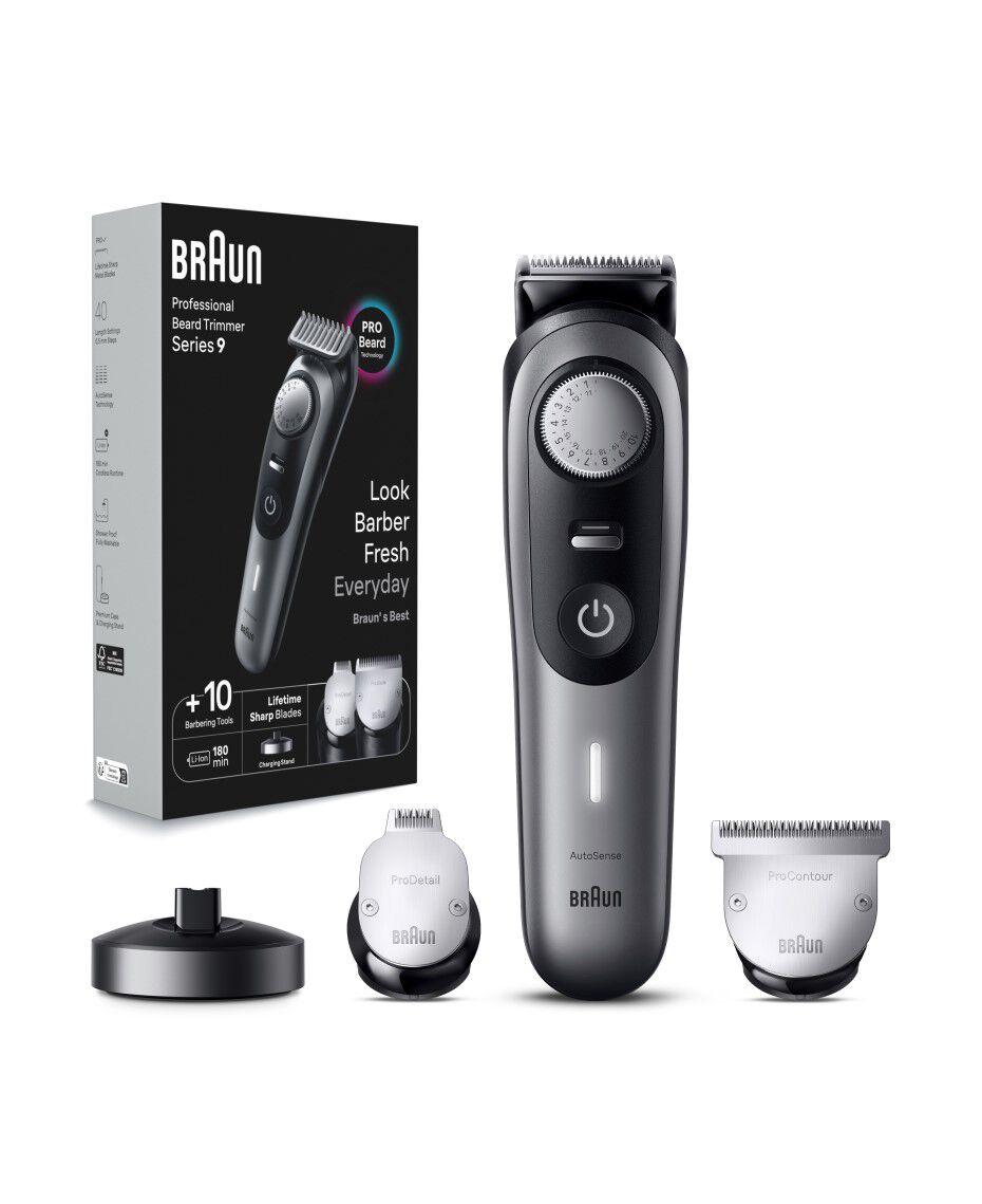 Braun | Series 9 Professional Waterproof Beard Trimmer with Travel Case ...