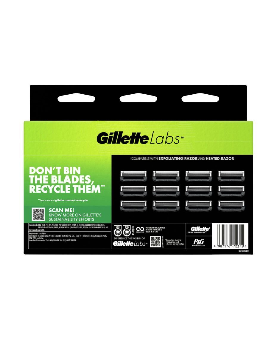 Gillette | GilletteLabs with Exfoliating Bar Replacement Blade Refills ...